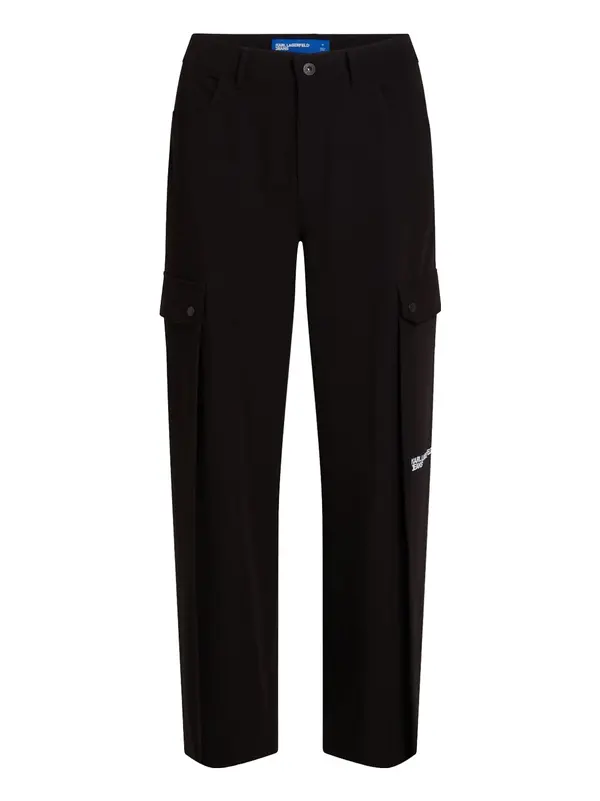 Karl Lagerfeld Wide-leg Cargo Trousers - Black