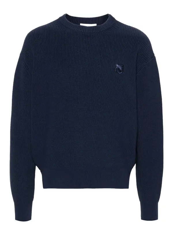 Maison Kitsuné Embroidered Logo Jumper - Blue