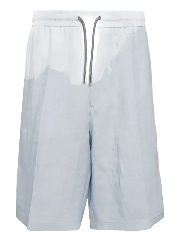 Paul Smith Drawstring-waist Linen Shorts - Blue