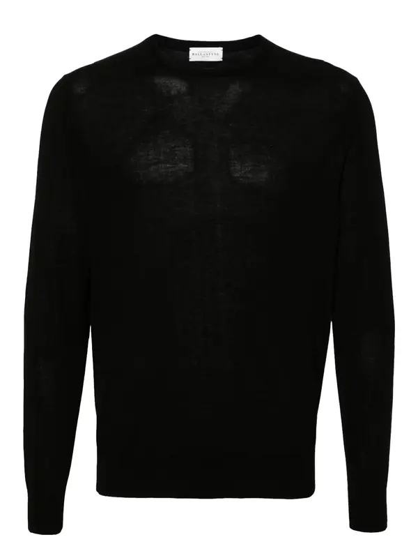 BALLANTYNE Fine-knit Cotton Sweater - Black