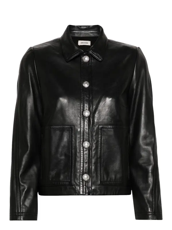 Zadig&Voltaire Litchi Leather Jacket - Black