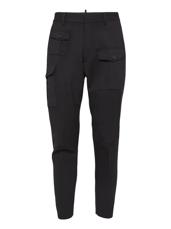 Dsquared2 Tapered Cargo Trousers - Black