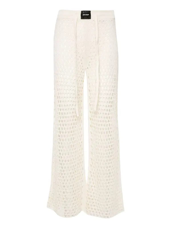 Palm Angels Sequin-embellished Open-knit Trousers - Neutrals