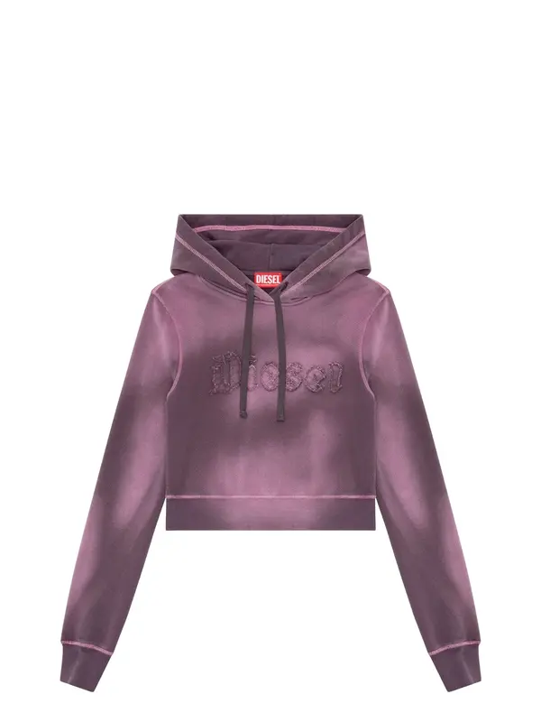 DIESEL F-slimmy Embroidered Logo Hoodie - Pink