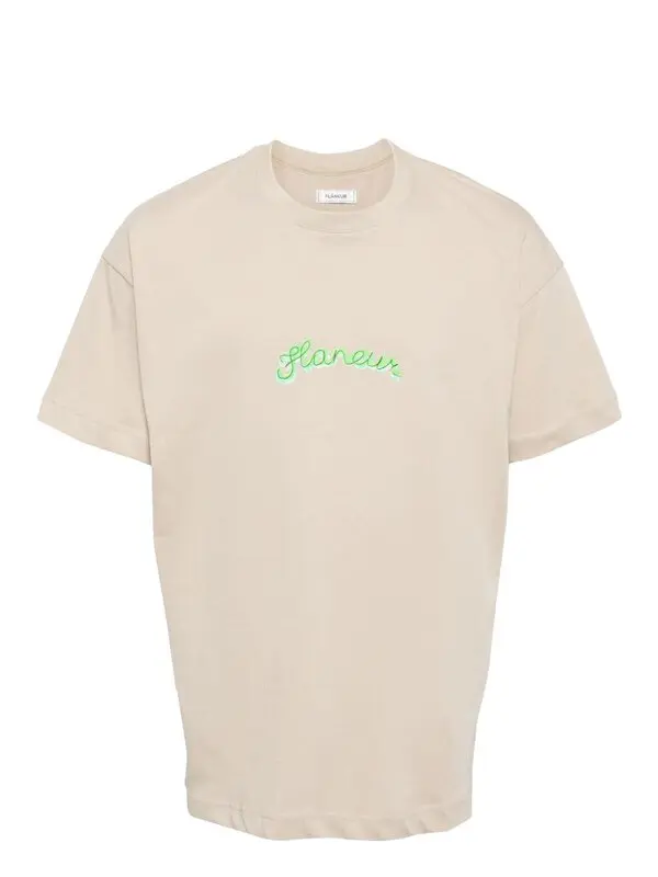 FLANEUR Signature Watercolor Cotton T-shirt - Neutrals