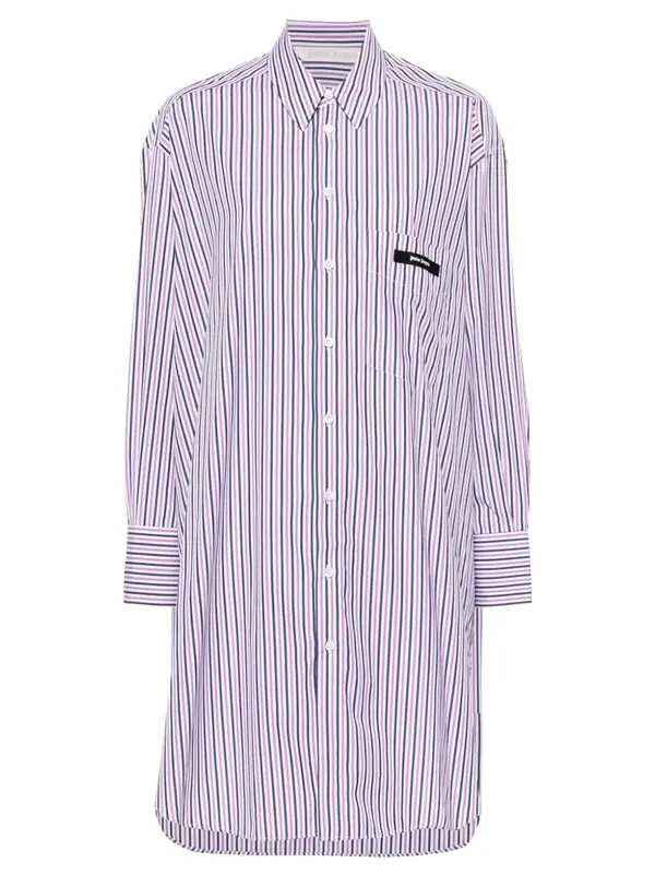 Palm Angels Striped Midi Shirt Dress - Purple