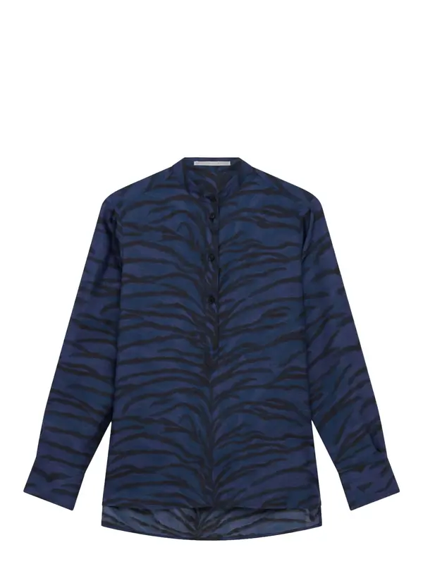 Stella McCartney Tiger-print Silk Shirt - Blue