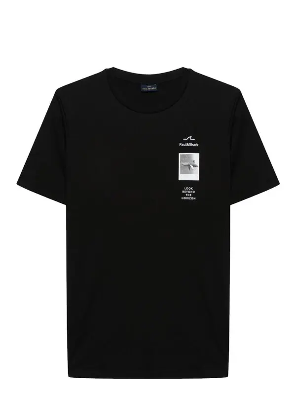Paul & Shark Logo-print Cotton T-shirt - Black