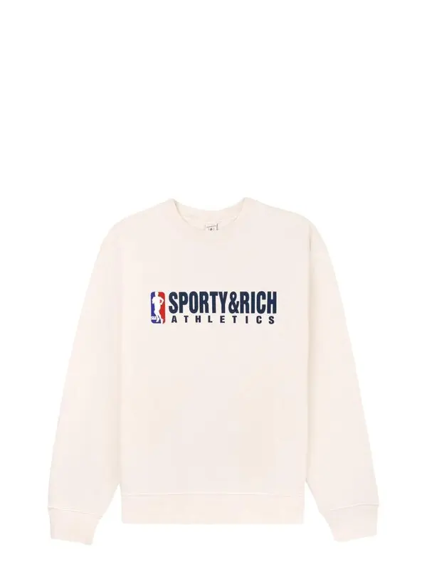 SPORTY & RICH Team Crew-neck Cotton Sweatshirt - White