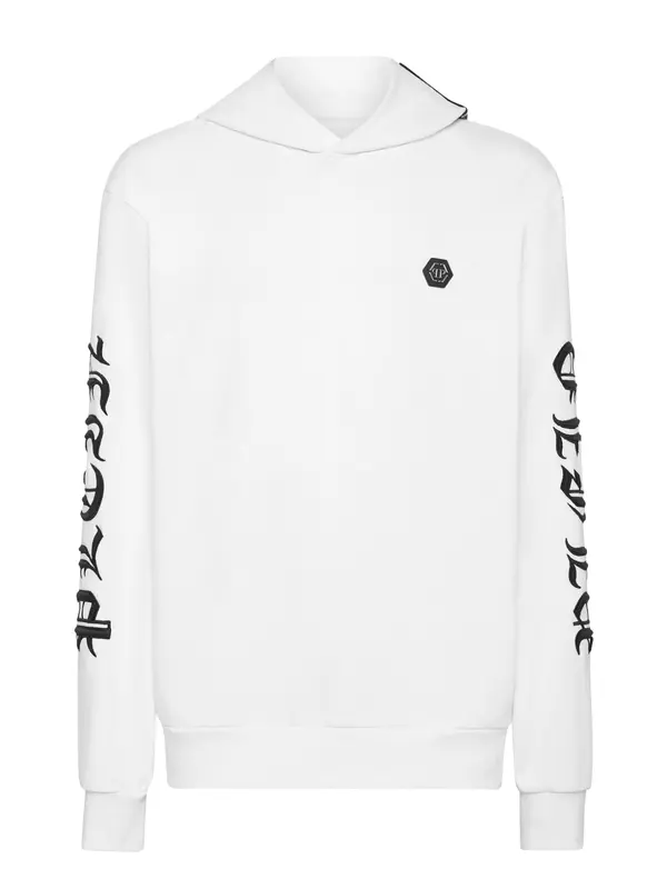 Philipp Plein Gothic Cotton Hoodie - White