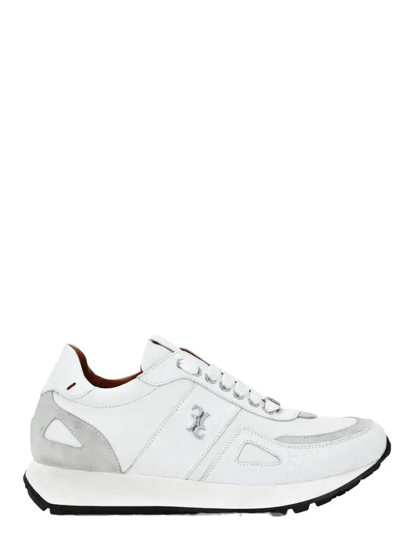 BILLIONAIRE Leather Running Sneakers - White