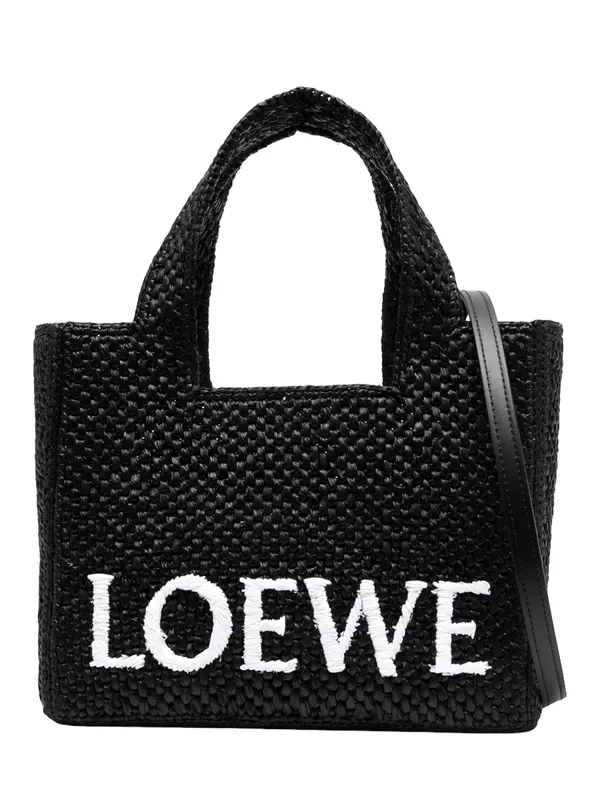 Loewe Small Raffia Tote - Black