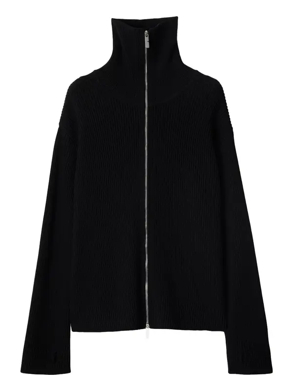 Burberry Ribbed-knit Cardigan - Black
