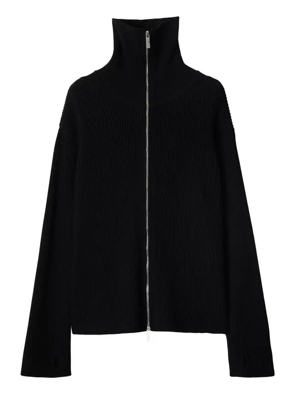 Burberry Ribbed-knit Cardigan - Black