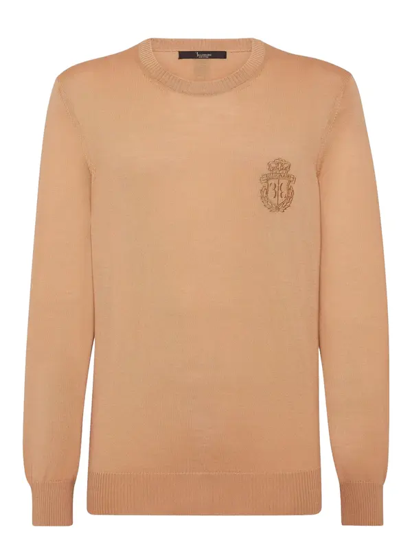 BILLIONAIRE Logo-embroidered Wool Jumper - Neutrals