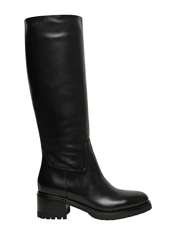 Santoni Knee-length Leather Boots - Black