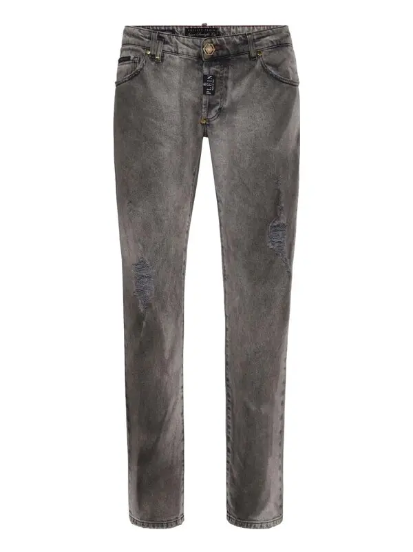 Philipp Plein Low-rise Straight-leg Jeans - Grey