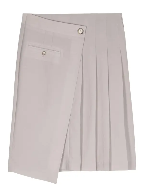 J KOO Asymmetric Wrapped Skirt - Neutrals