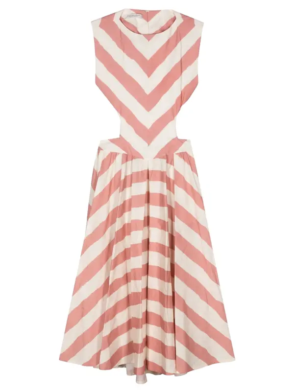 Philosophy Di Lorenzo Serafini Striped Midi Dress - Pink