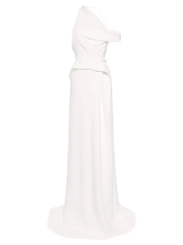Maticevski Draped One-shoulder Maxi Dress - White