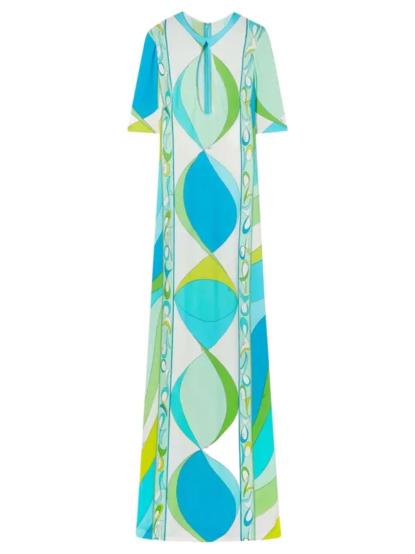 Emilio Pucci Pesci-print Maxi Dress - Blue