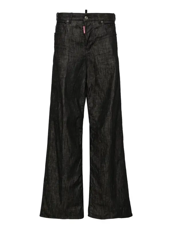 Dsquared2 Traveller Mid-rise Wide-leg Jeans - Black