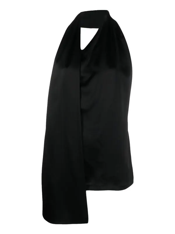 Loewe Open-back Satin Tank Top - Black
