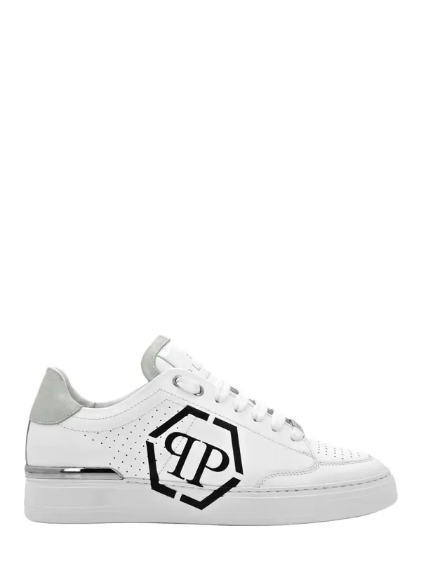 Philipp Plein Hexagon Leather Sneakers - White