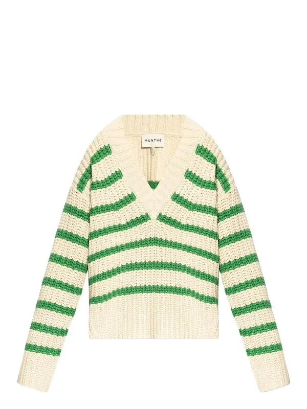 Munthe Striped Chunky-knit Jumper - Green