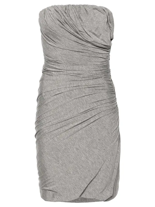Attico Ruched Jersey Minidress - Grey