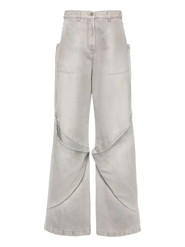 Attico High-rise Wide-leg Jeans - Grey