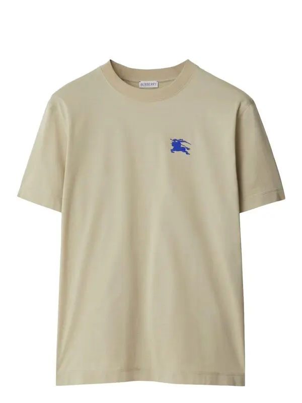 Burberry Ekd-embroidered Cotton T-shirt - Neutrals