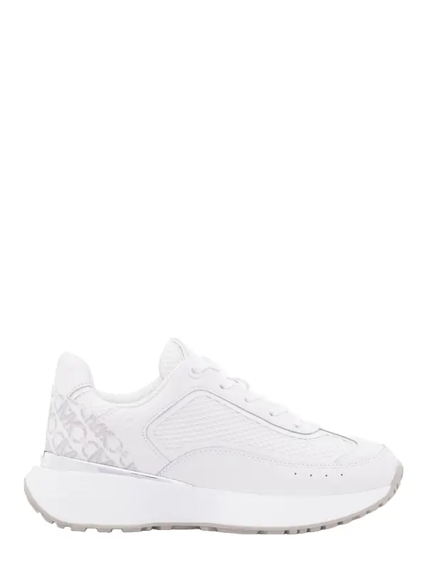 Michael Kors Monogram-panel Leather Sneakers - White