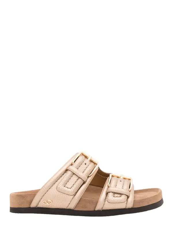 Valentino Garavani Fussbet Double-strap Slides - Gold