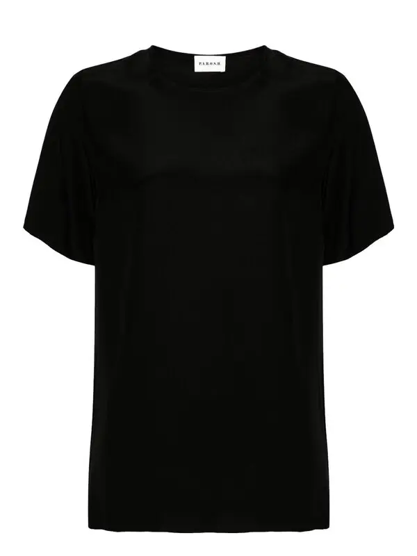 P.a.r.o.s.h Silk Short-sleeved Blouse - Black
