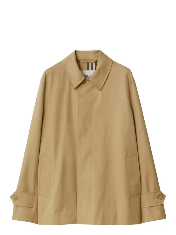 Burberry Single-breasted Cotton Car Coat - Neutrals