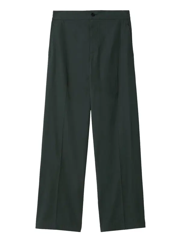 Burberry Pressed-crease Cotton Trousers - Green