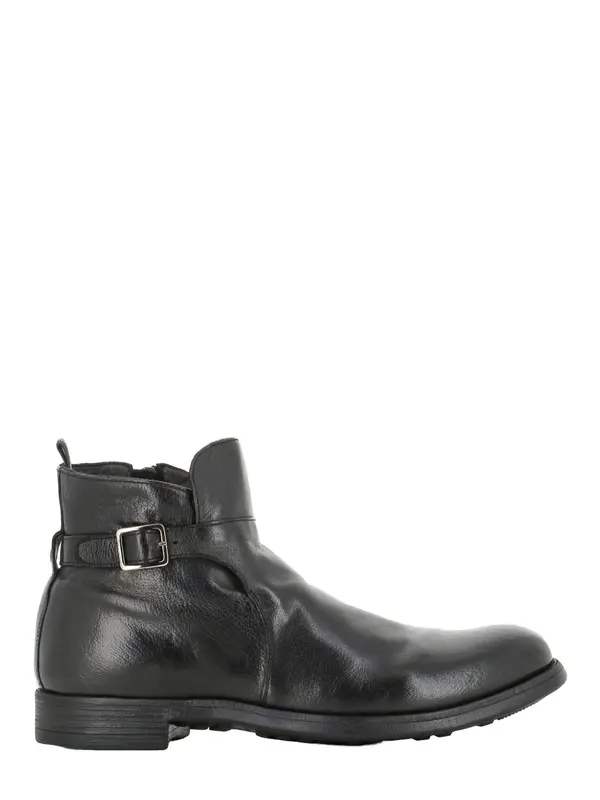 Officine Creative Buckle Leather Boots - Black