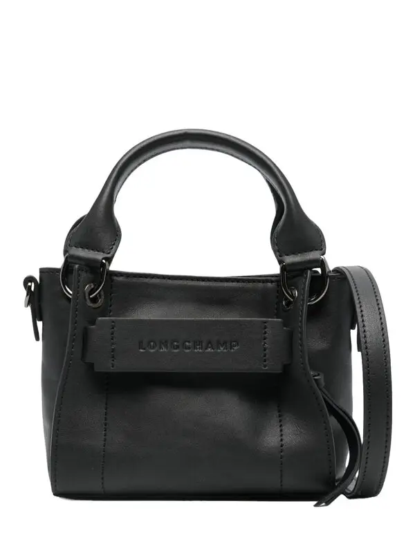 Longchamp Xs 3d Leather Tote Bag - Black