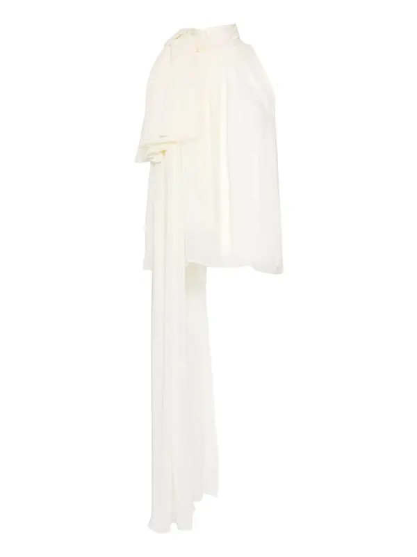 ISABEL SANCHIS Sash-detail Georgette Top - White