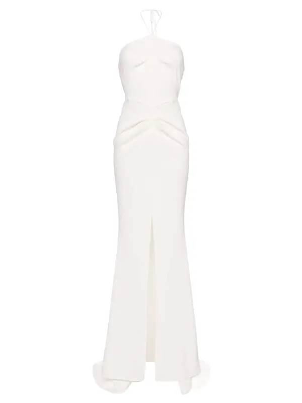 Maticevski Halterneck Maxi Dress - White
