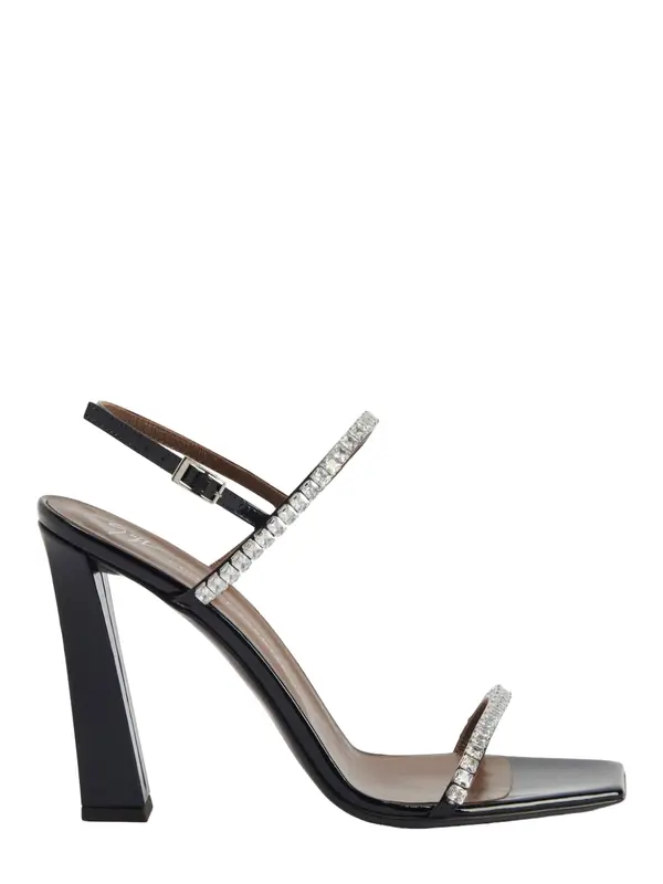 GIUSEPPE ZANOTTI 105mm Valentiine Crystal Sandals - Black