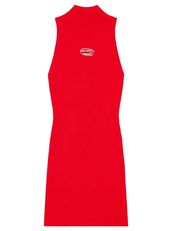 Diesel M-onervax Mock-neck Dress - Red