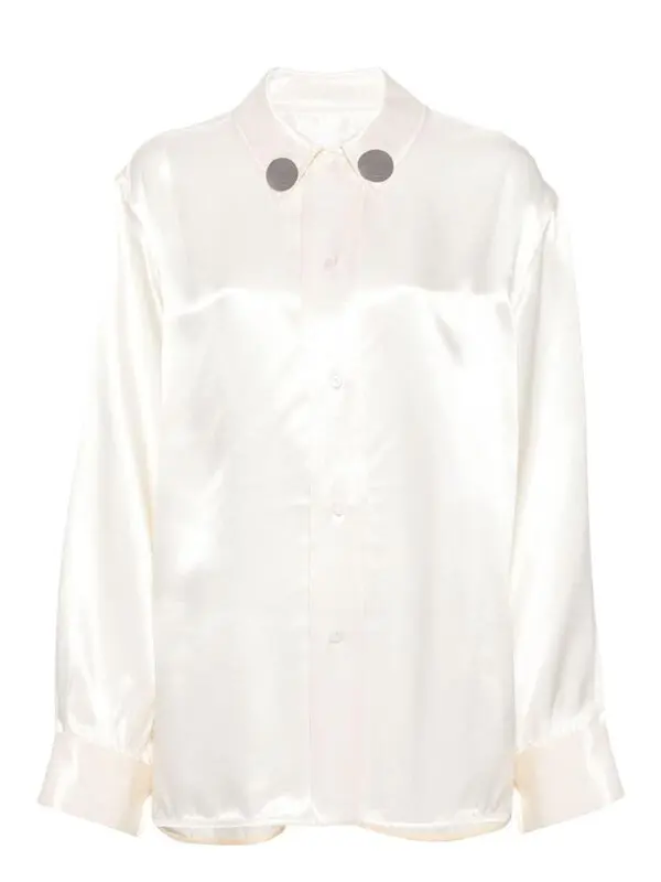 JIL SANDER Logo-appliqué Drop-shoulder Shirt - Neutrals