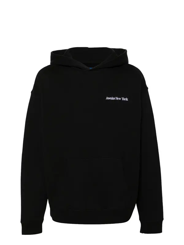 AWAKE NY Logo-embroidered Cotton Hoodie - Black