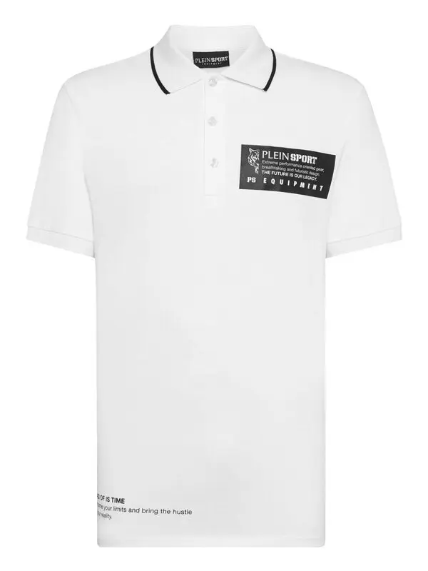 PLEIN SPORT Logo-print Piqué Polo Shirt - White