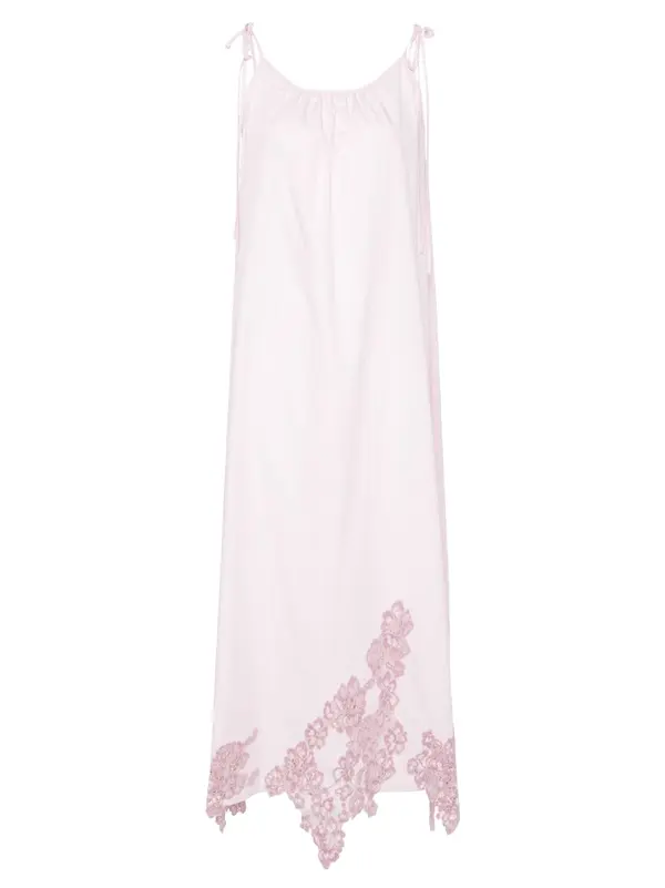 Acne Studios Floral-lace Poplin Midi Dress - Pink