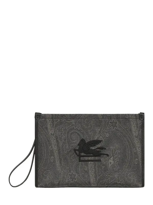 Etro Essential Paisley-print Clutch - Black