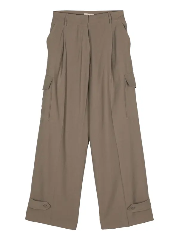 BLANCA VITA Wide-leg Cargo Trousers - Green