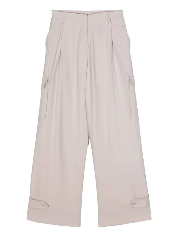 BLANCA VITA Wide-leg Cargo Trousers - Neutrals